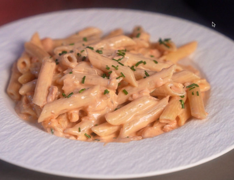 Penne alla Vodka with Salmon (Smoked) —Italy's Disco Pasta